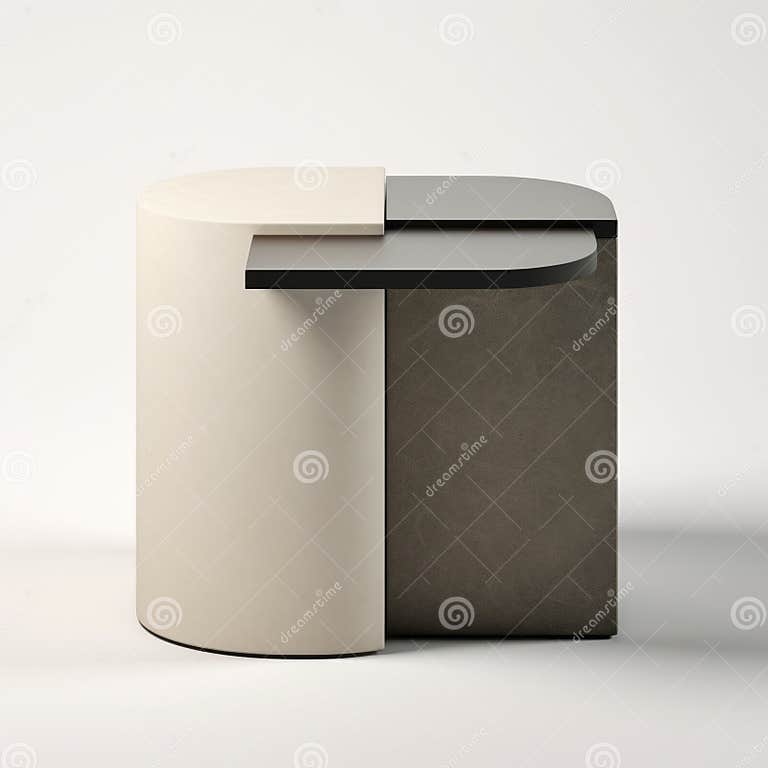 White and Black Side Table with Dada-inspired Design Stock Illustration ...