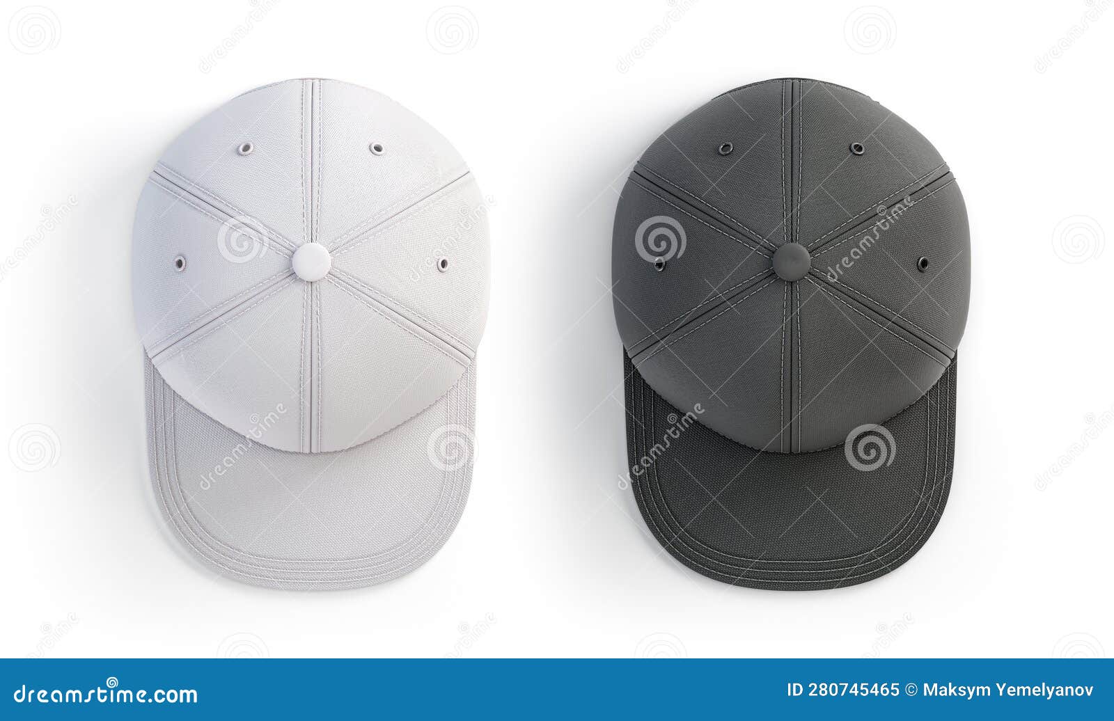White Snap Back Mock Up, Blank Hat Template, Isolated On White ...
