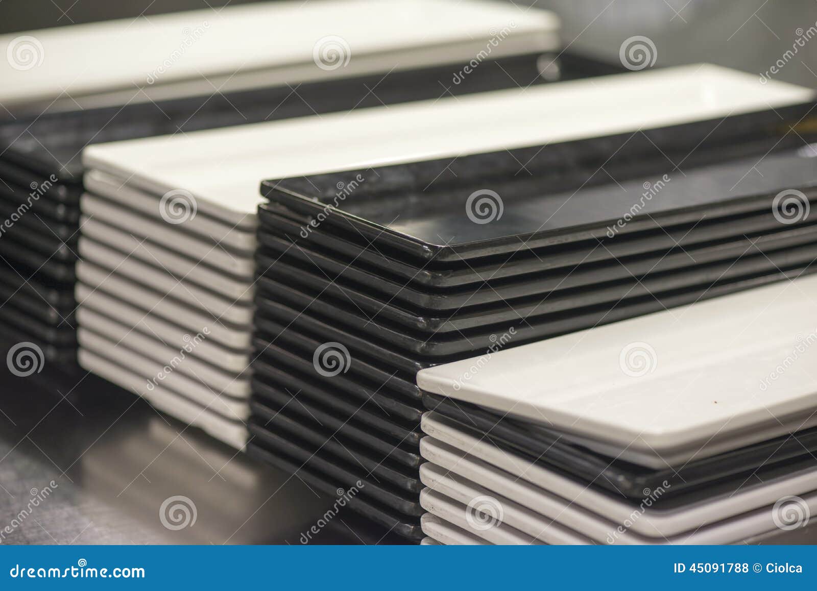 White and Black Square Plates Stock Photo - Image of lifestyle, cuisine ...