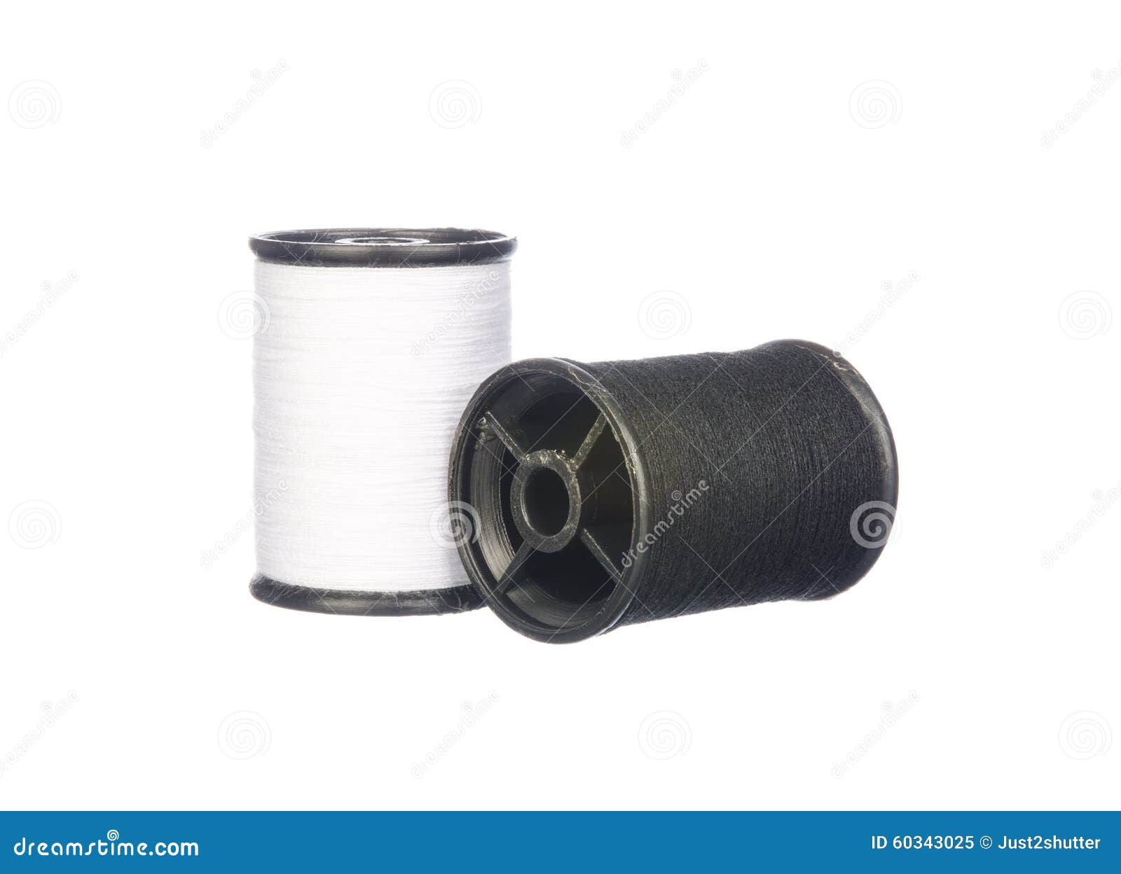 White and Black Thread Isolated on White Stock Image - Image of tool ...