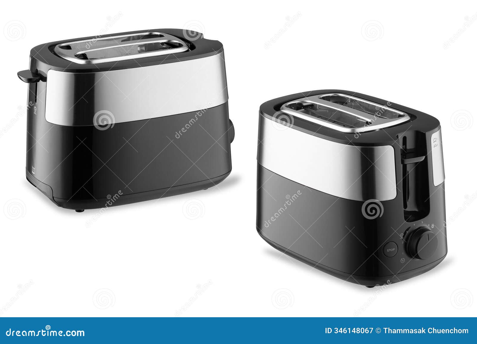 White and Black Toaster with Different Views Stock Image - Image of ...