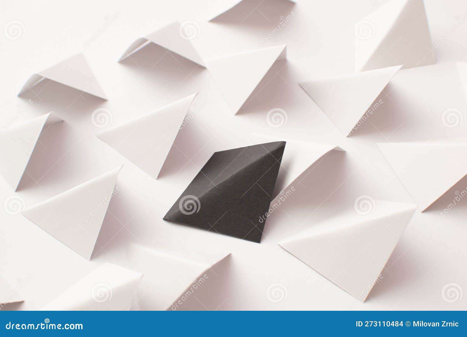 White and Black Triangle Shapes on White Background. Different Thinking ...