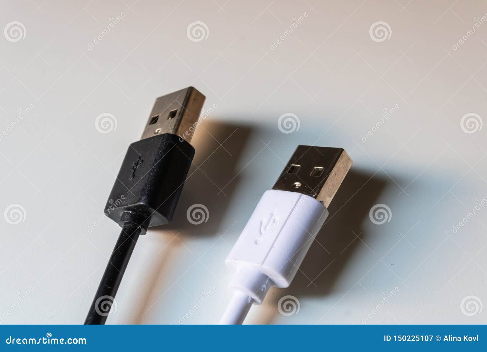 White and Black Usb Cable Connectors Stock Image - Image of connectors ...