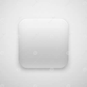 White Blank App Icon Button Template Stock Vector - Illustration of ...