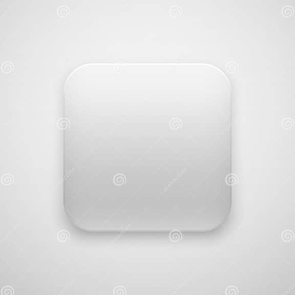 White Blank App Icon Button Template Stock Vector - Illustration of ...