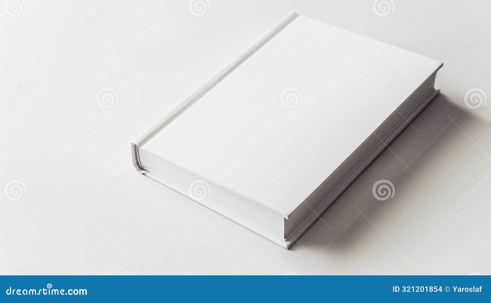 White Blank Book Lying Flat on White Surface. Scene Ideal for Mockup or ...