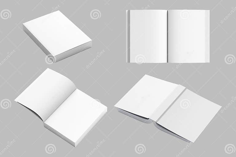 White Blank Book Mockup with Hard Cover. Stock Illustration ... White Blank Book Mockup with Hard Cover. Stock Illustration ...