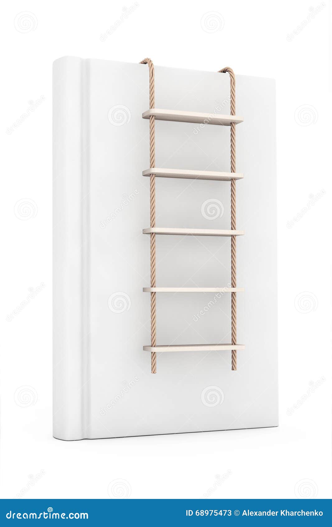 White Blank Book with Rope Ladder Stock Image - Image of intelligence ...