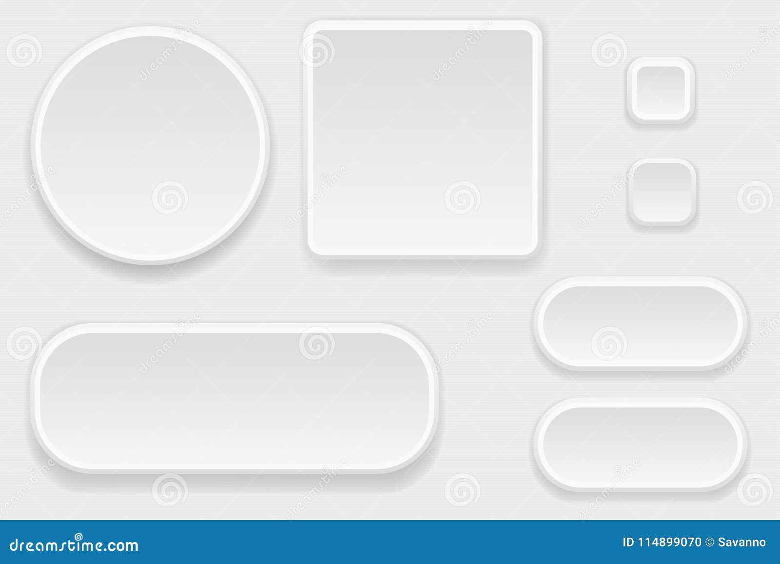 White Blank Buttons. Set of Interface Elements Stock Vector ...