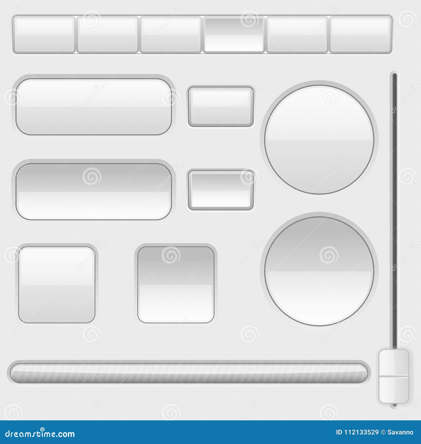 White Blank Buttons. Web Interface Icons Stock Vector - Illustration of ...