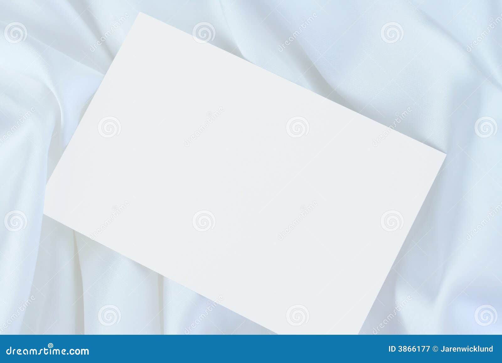 White Blank Card on White Satin Stock Image - Image of shiny, textile ...