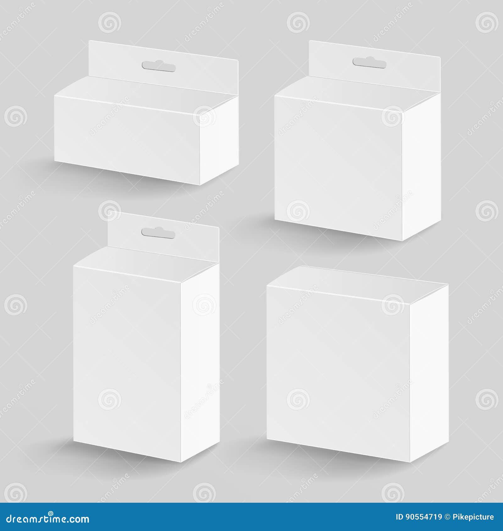 White Blank Cardboard Rectangle Vector. Realistic 3D Isolated ...