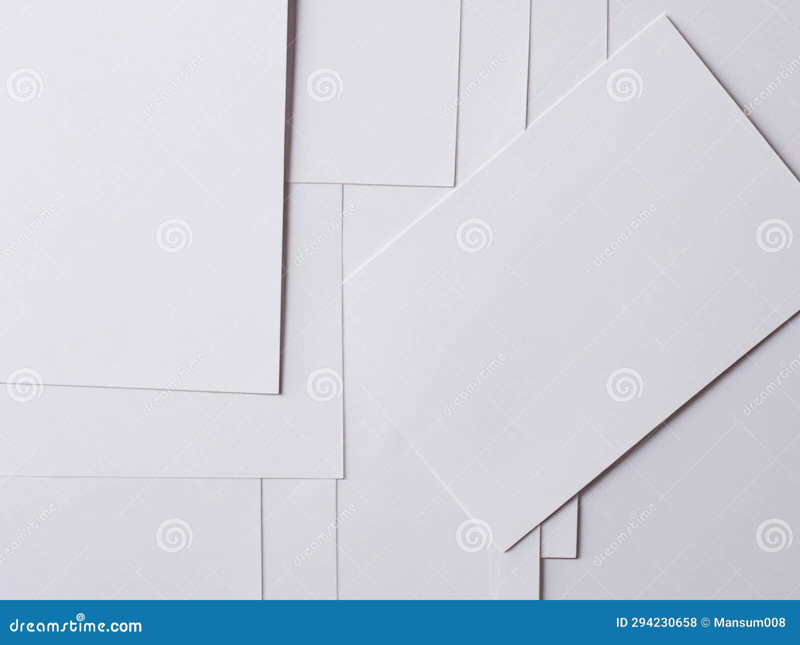White Blank Cards on a White Background Stock Photo - Image of sheet ...