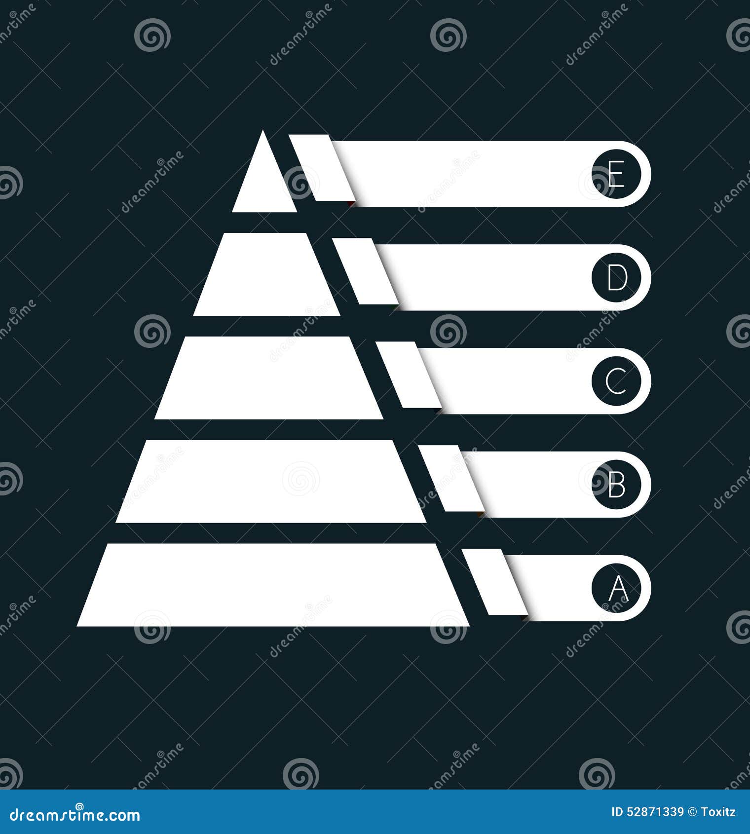 White Blank Chart Pyramid. Display the Growth or Decline Stock Vector ...
