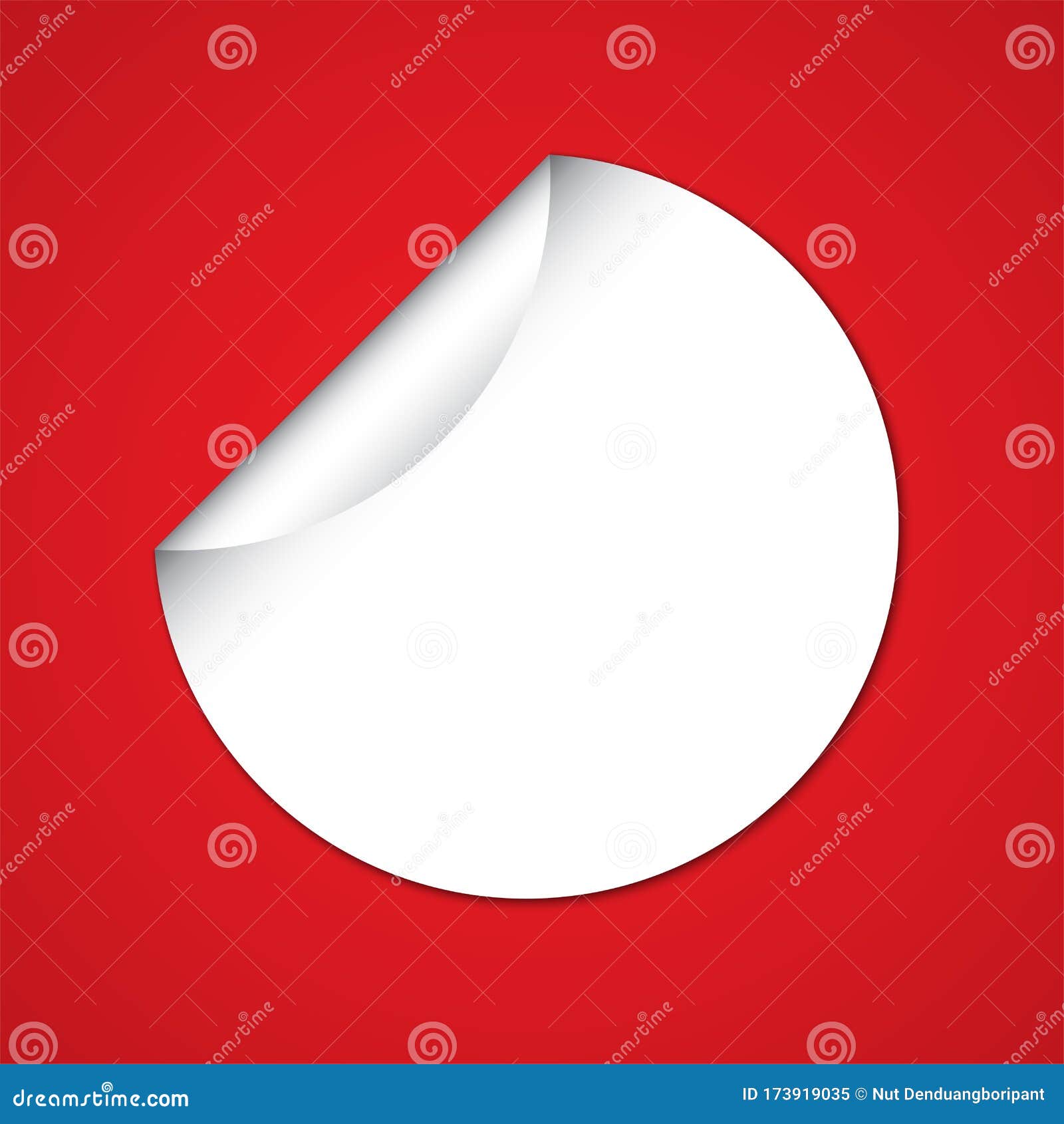 White Blank Circle Sticker on Red Background with Copy Space Stock ...