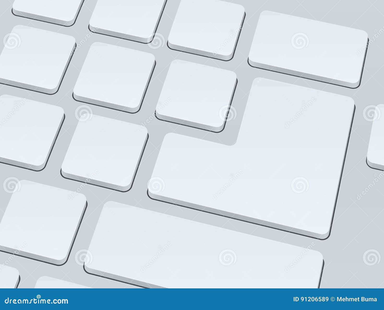 White Blank Computer Keyboard. Close Up Image. Vector Illustration ...