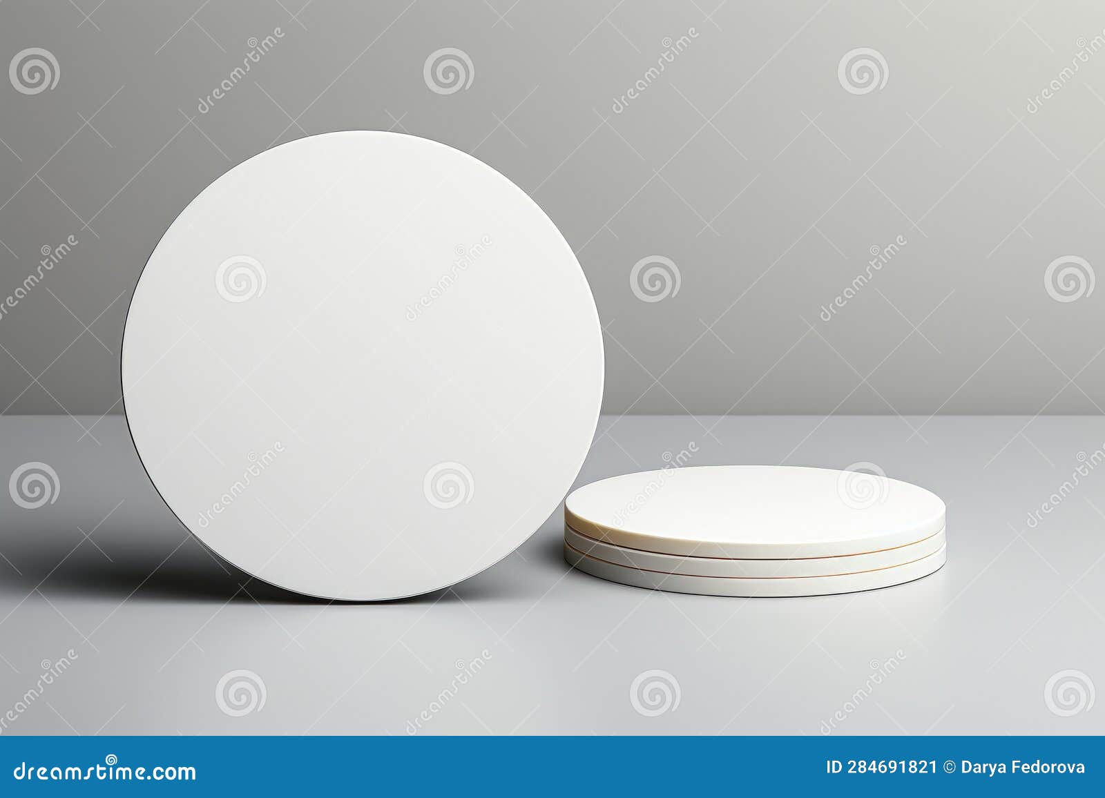 White Blank Cylinder Frame for Mock Up and Display Products. Generative ...