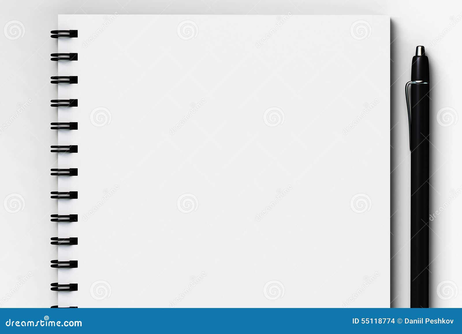 White Blank Diary Stock Photo - Image: 55118774
