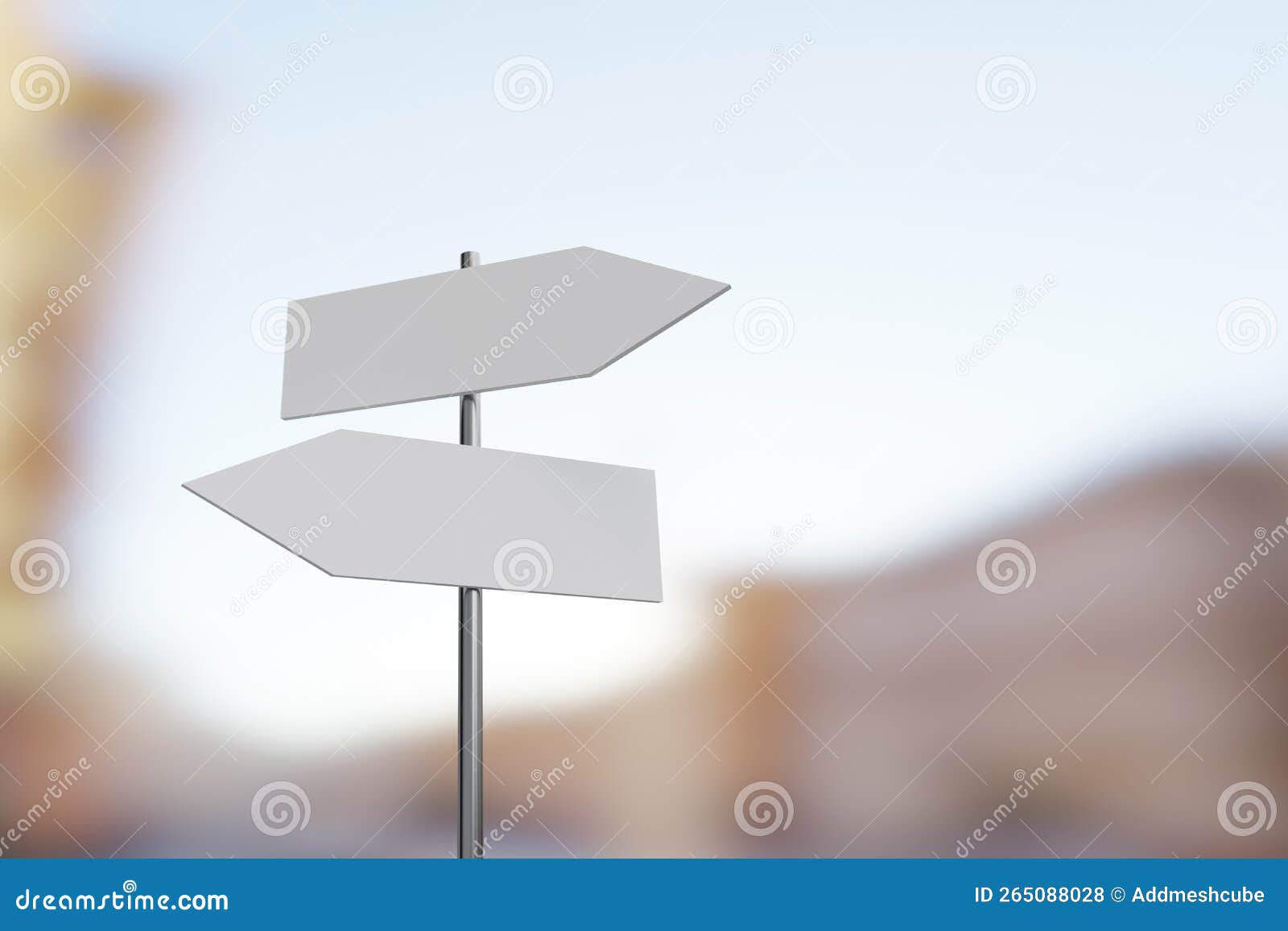 Blank Direction Sign Board, 3d Rendering Stock Illustration ...