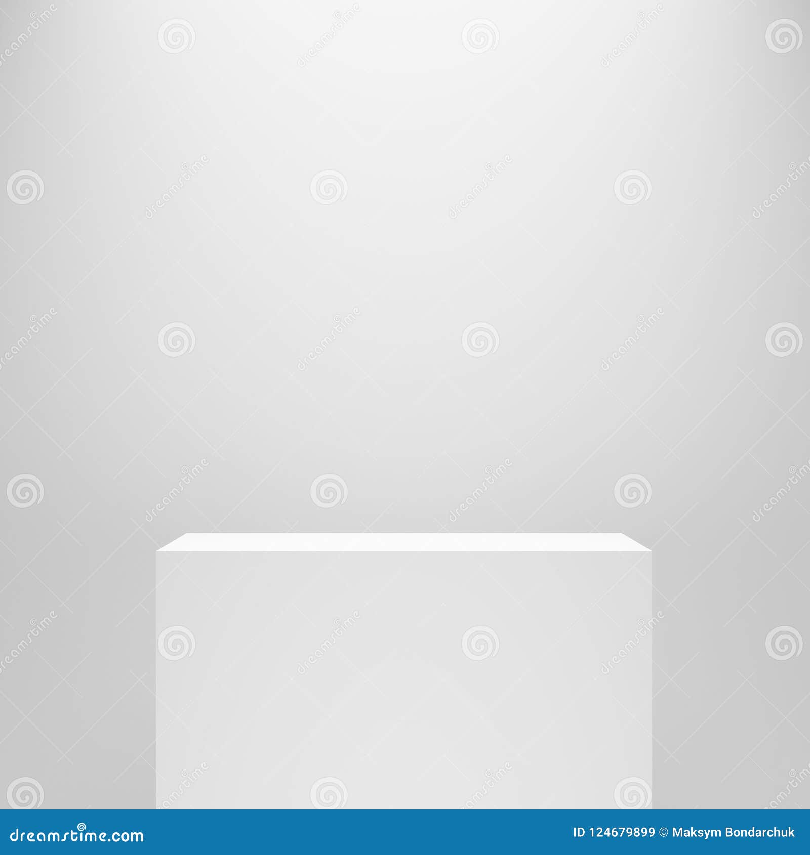 White Blank Empty Rectangle Pedestal Template Stock Illustration ...