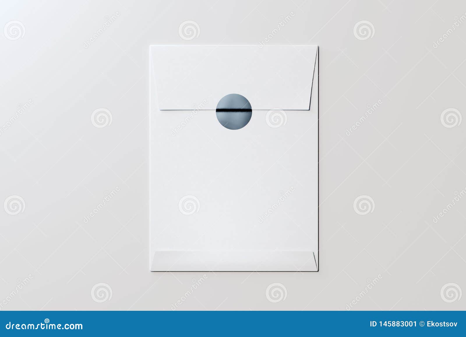 White Blank Envelope with Grey Glossy Sticker. 3d Rendering Stock ...