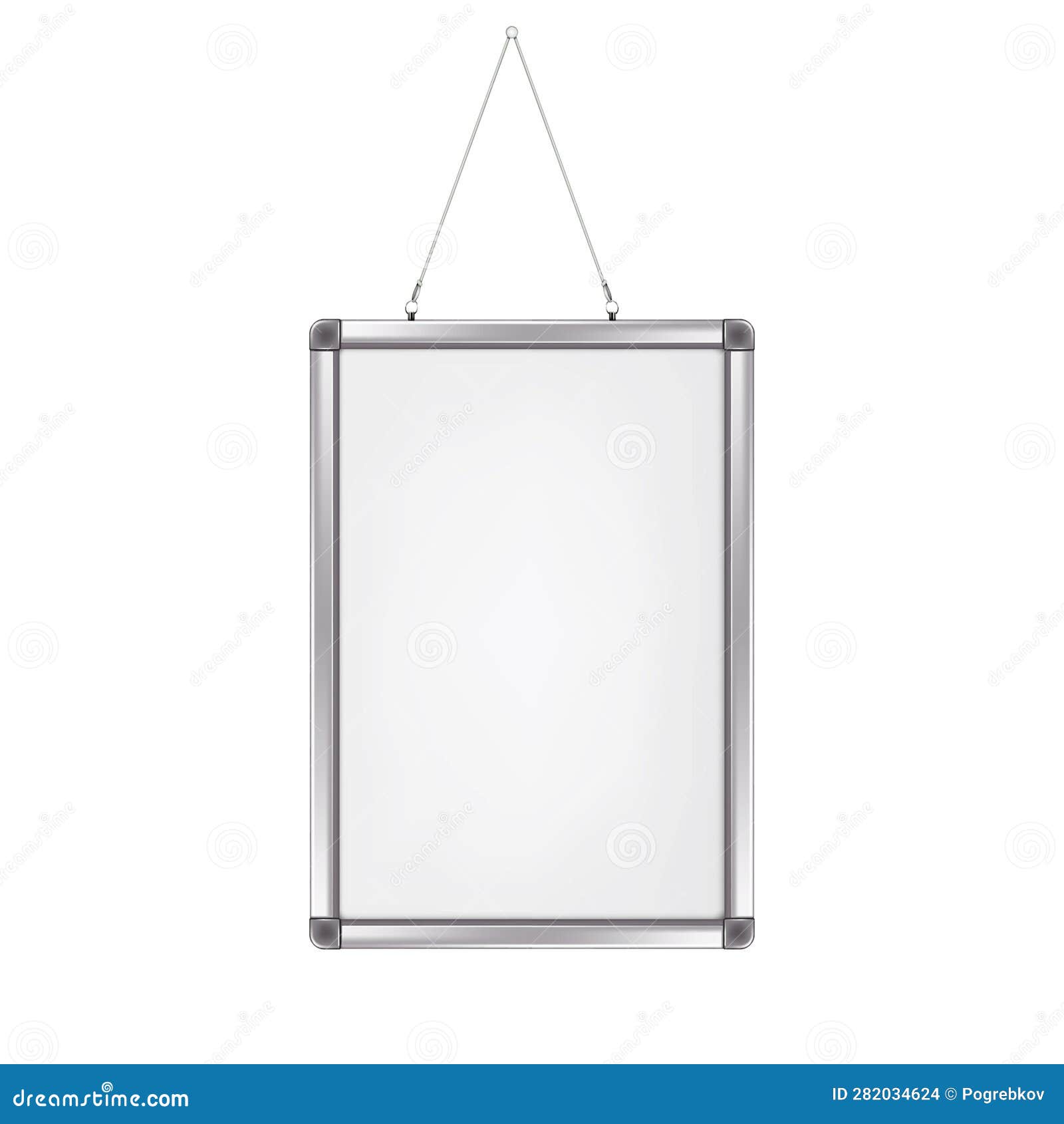 White Blank Hanging Message Writing Board Realistic Vector Mockup Stock ...