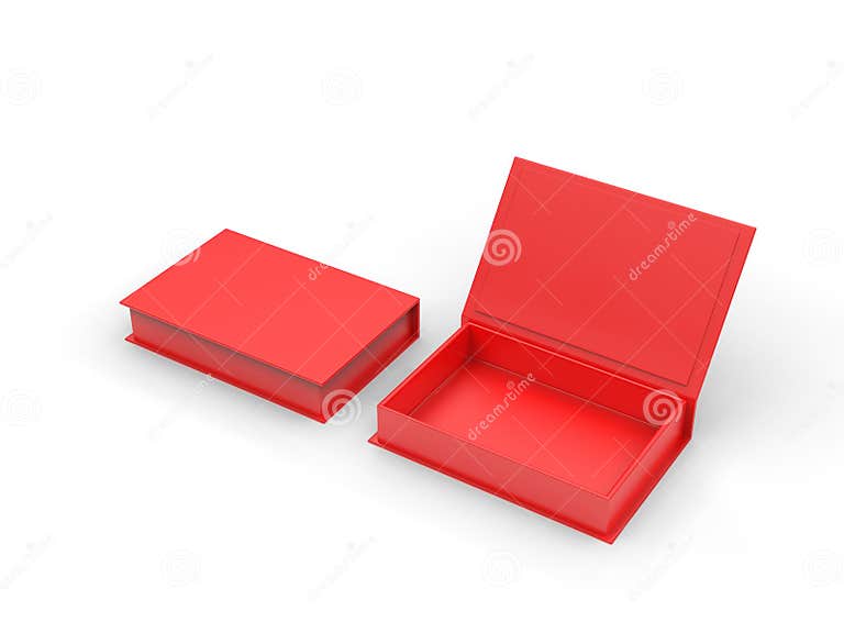 White Blank Hard Cardboard Rectangular Book Box Mock Up Template, 3d ...