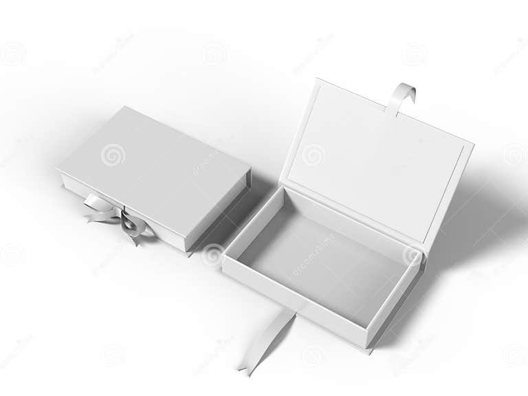 White Blank Hard Cardboard Rectangular Book Box Mock Up Template, 3d ...