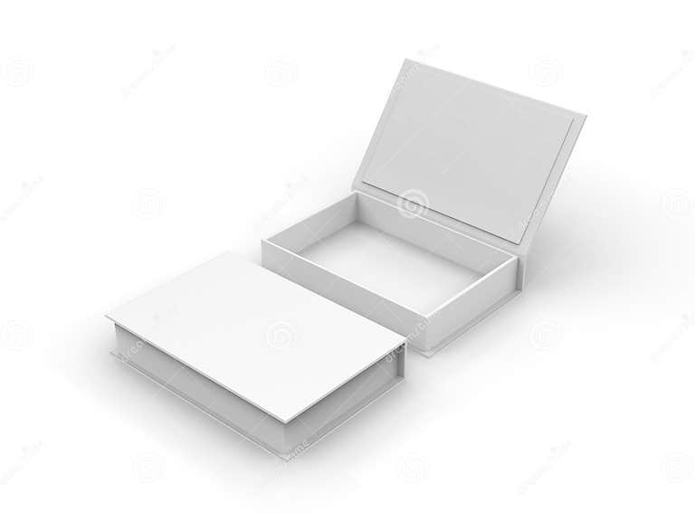 White Blank Hard Cardboard Rectangular Book Box Mock Up Template, 3d ...
