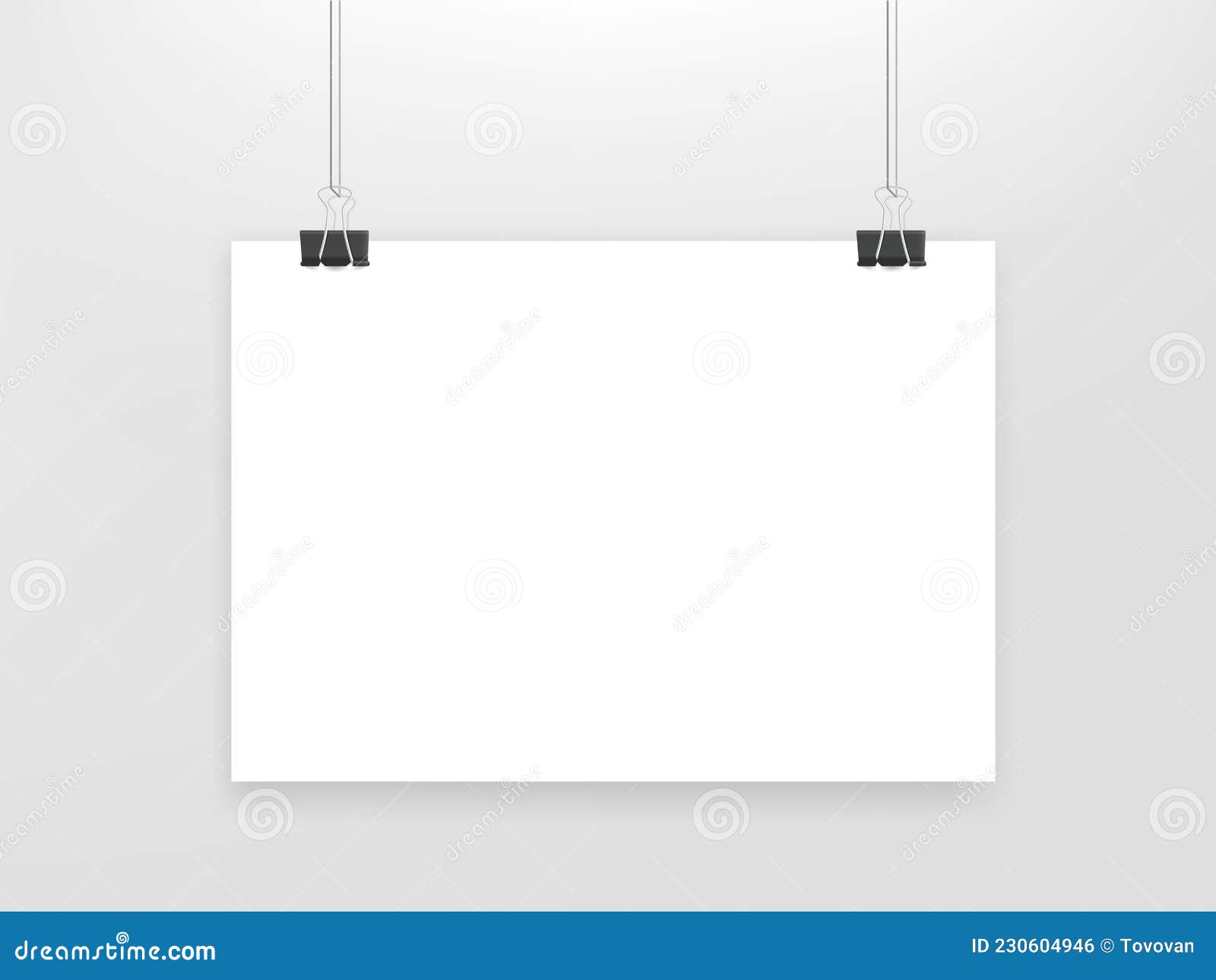 White Blank A4 Horizontal Paper List Stock Vector - Illustration of ...