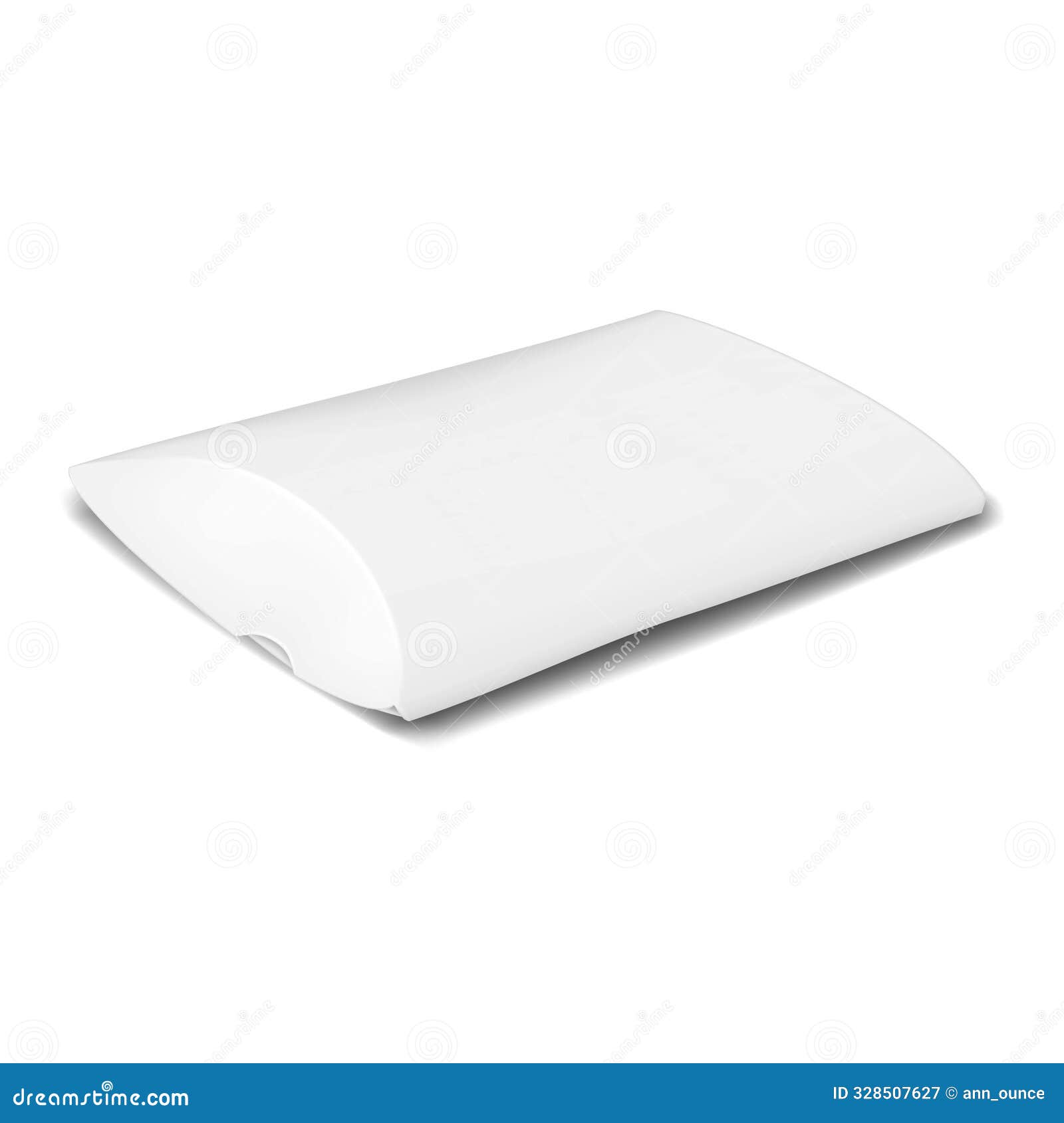 White Blank Isolated Paper Pillow Box Packaging. Realistic 3d Vector ...
