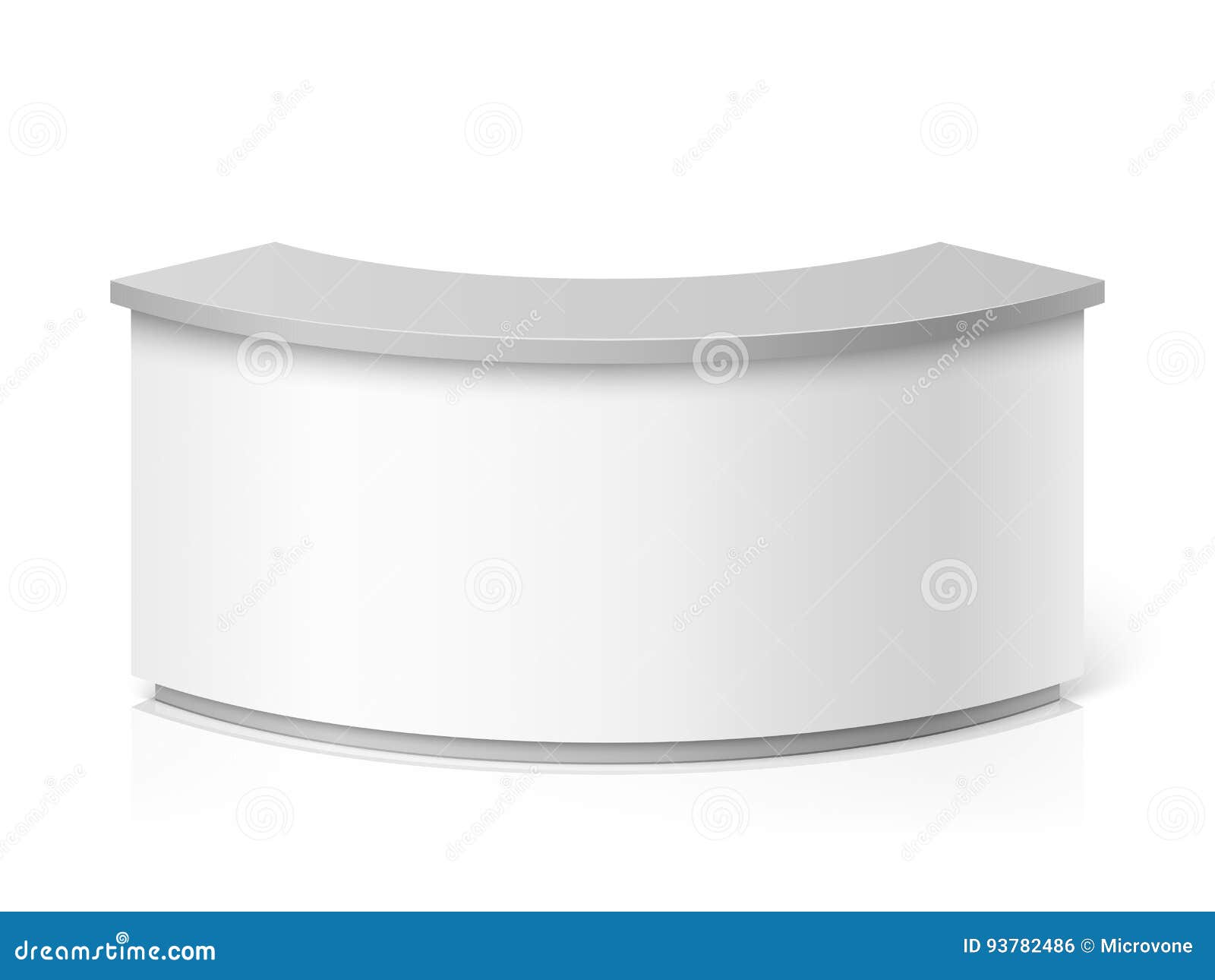 White Blank Modern Reception. Round Information Desk or Exhibition ...