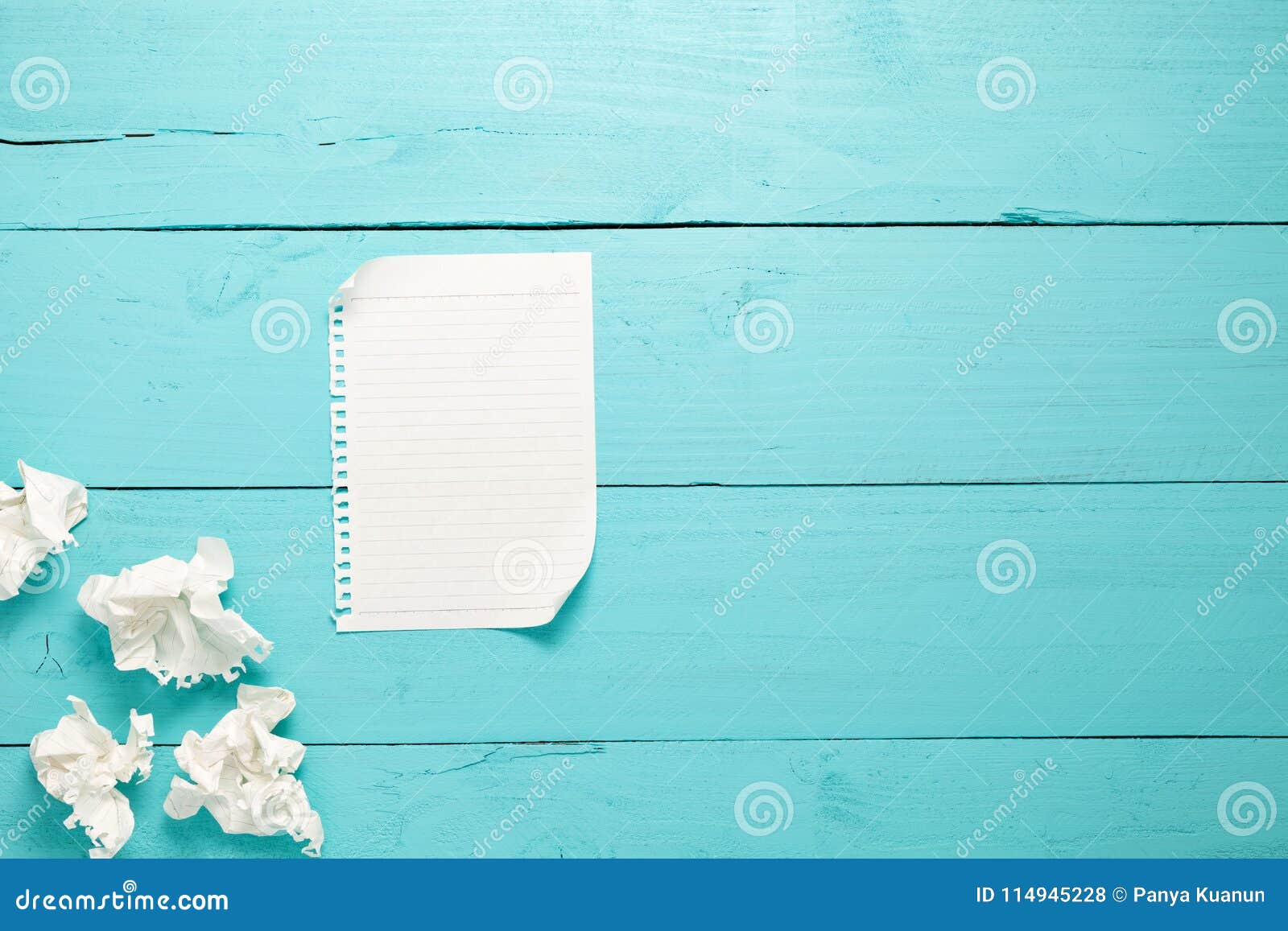 White Blank Note Paper on Wood Background. Stock Photo - Image of blank ...