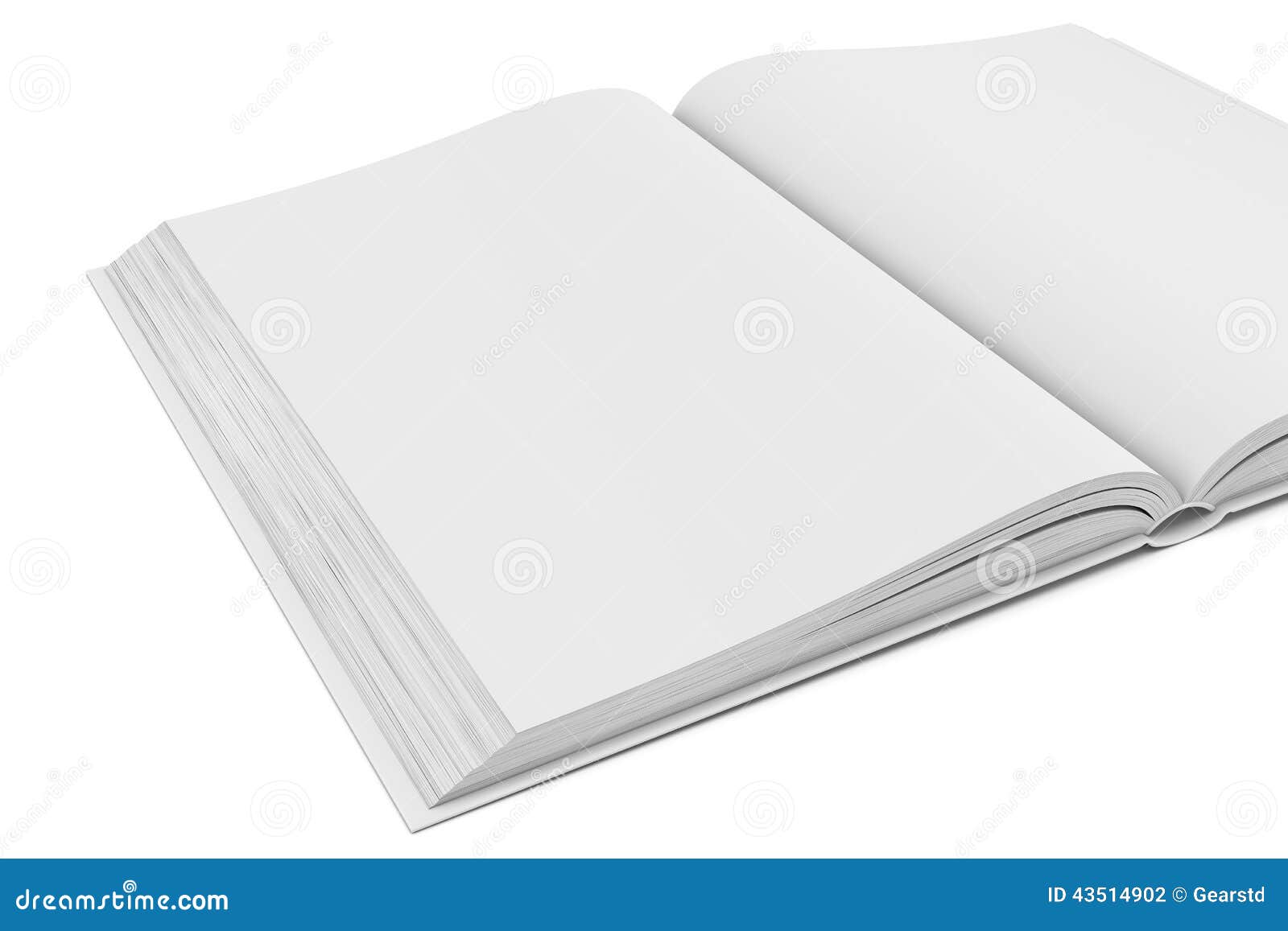 White Blank Open Book on White Background Stock Illustration ...