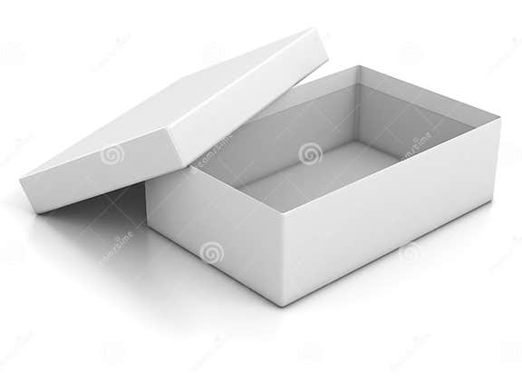 White Blank Open Box Isolated Over White Background Stock Illustration ...