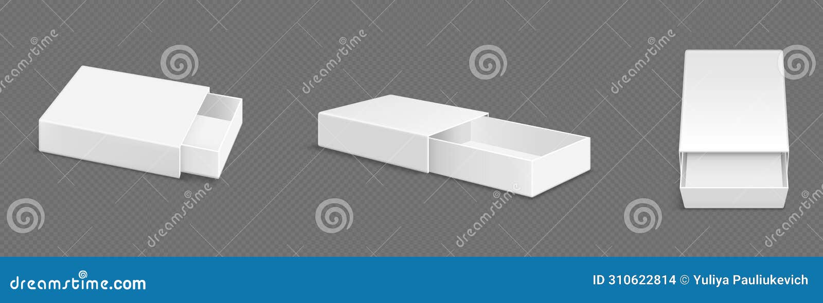White Blank Open Slide Box Mockup. Stock Vector - Illustration of mock ...