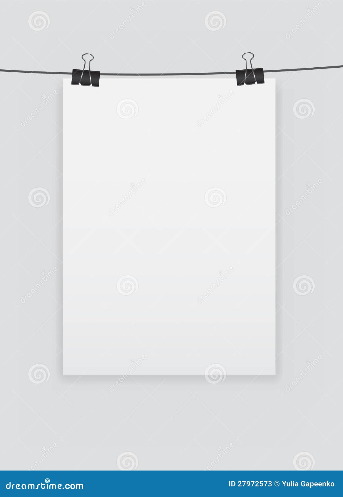 White Blank Page with Clip Vector Illustration Stock Vector ...