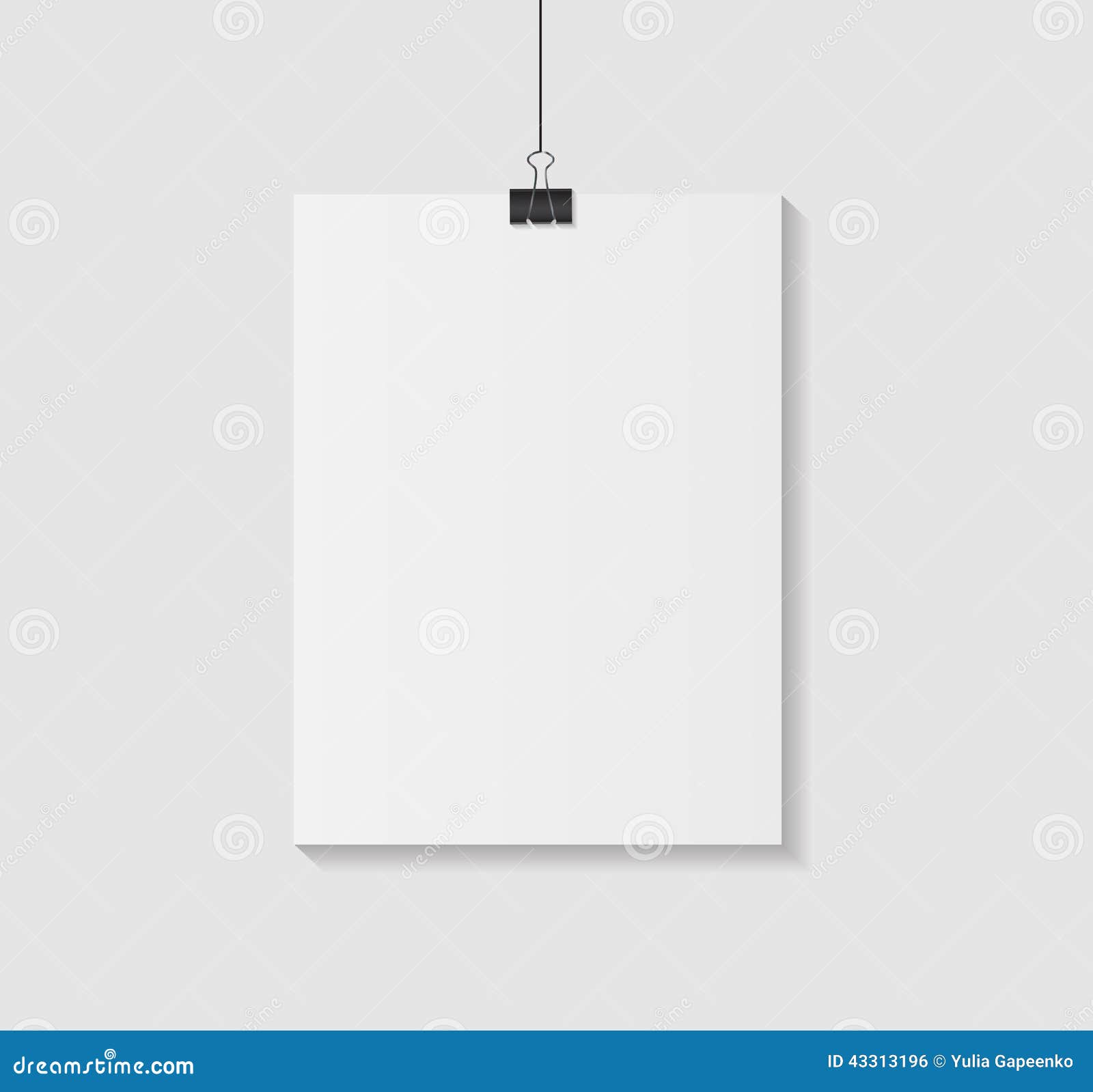 White Blank Page with Clip Vector Illustration Stock Vector ...