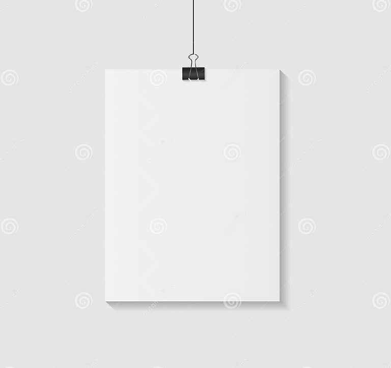 White Blank Page with Clip Vector Illustration Stock Vector ...