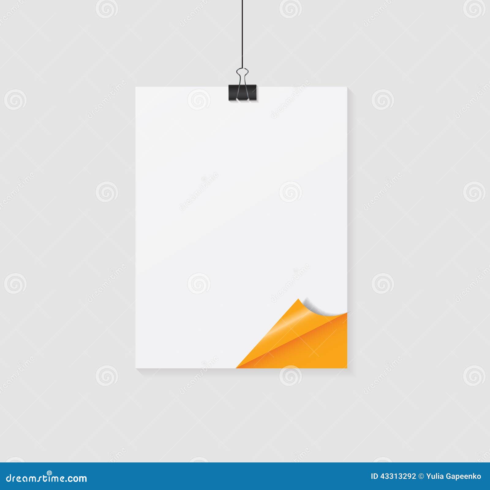 White Blank Page with Clip Vector Illustration Stock Vector ...