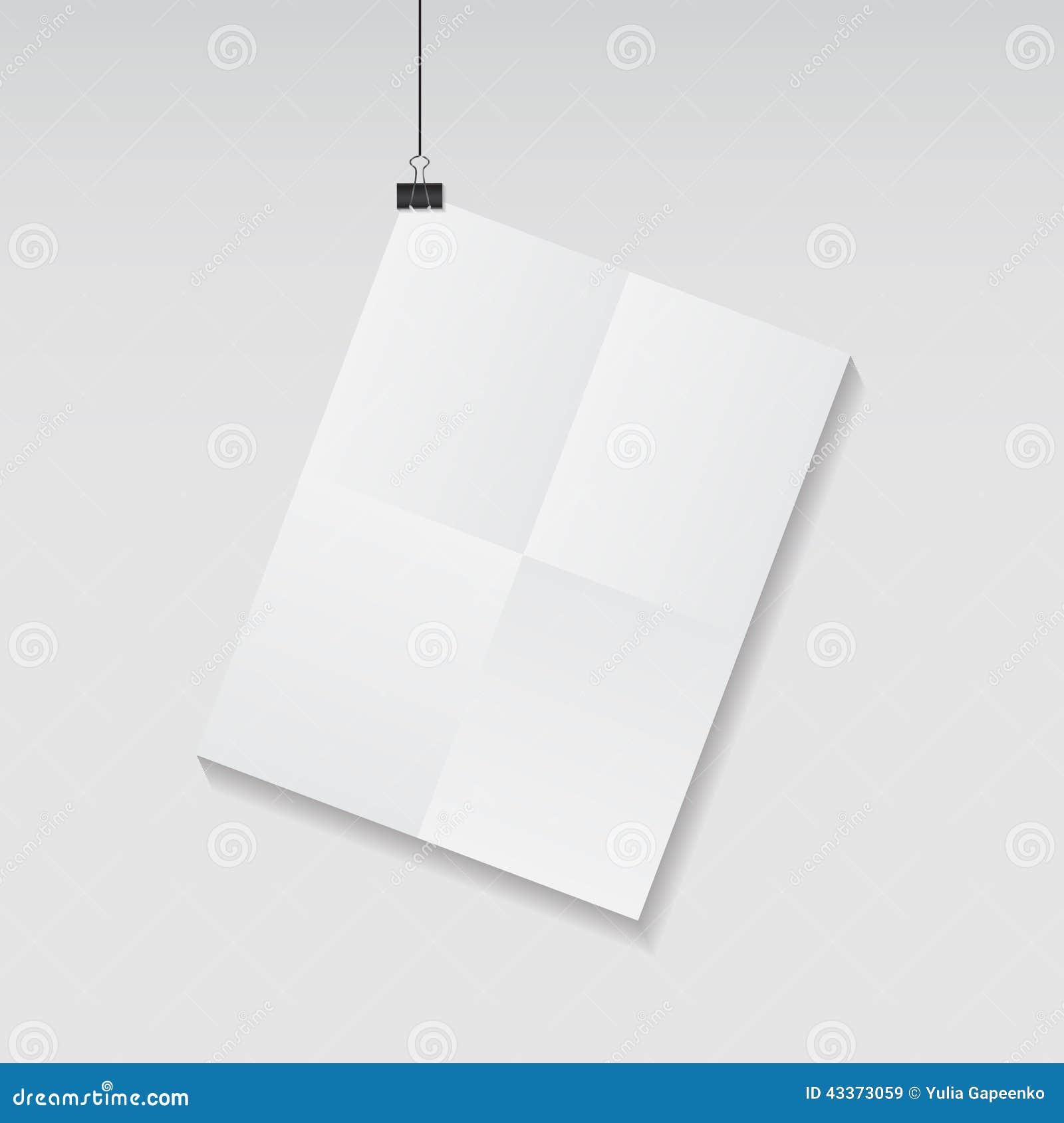 White Blank Page with Clip Vector Illustration Stock Vector ...