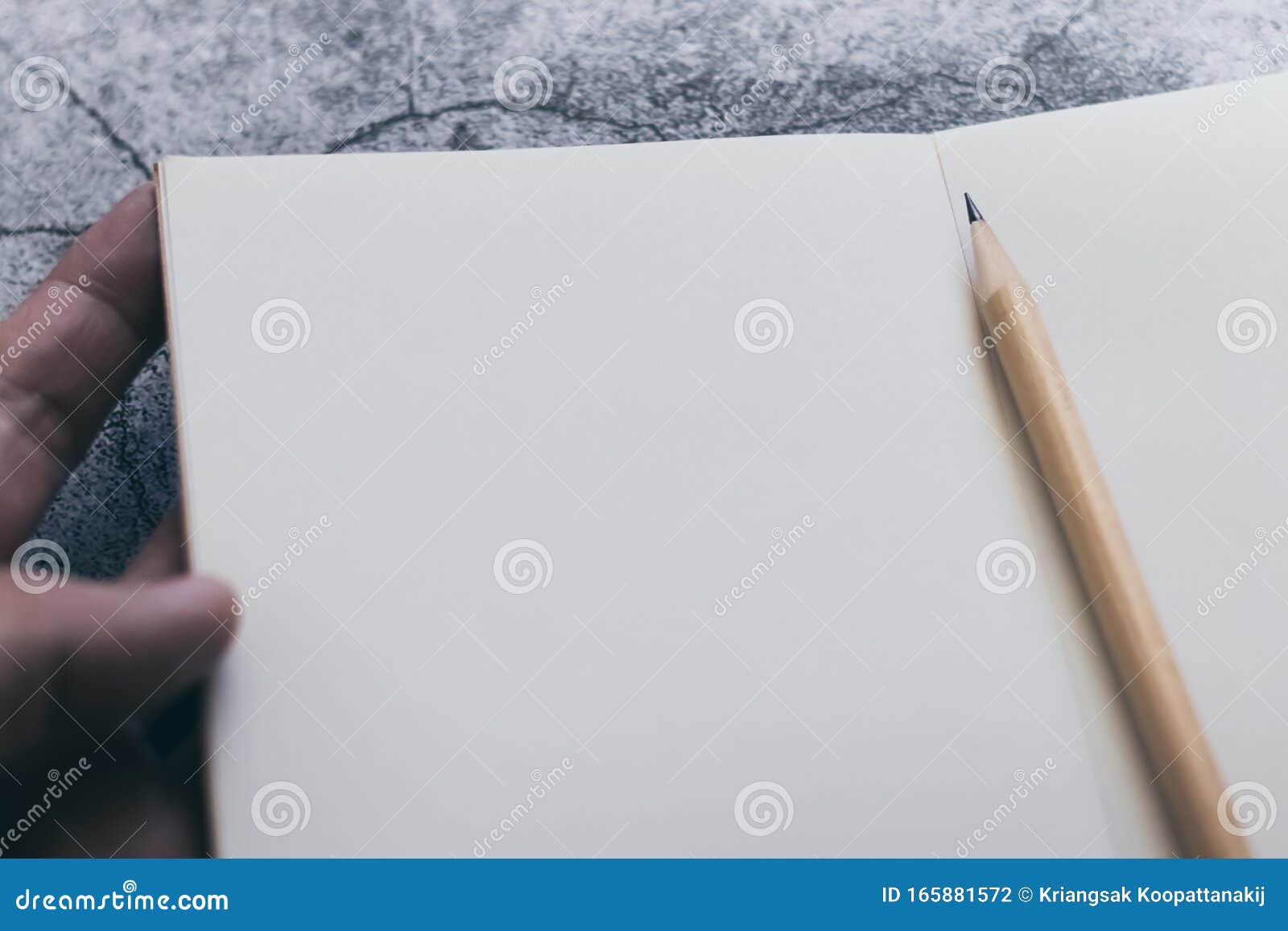 White Blank Page of Notebook, Diary or Journal and Hand for Writing ...