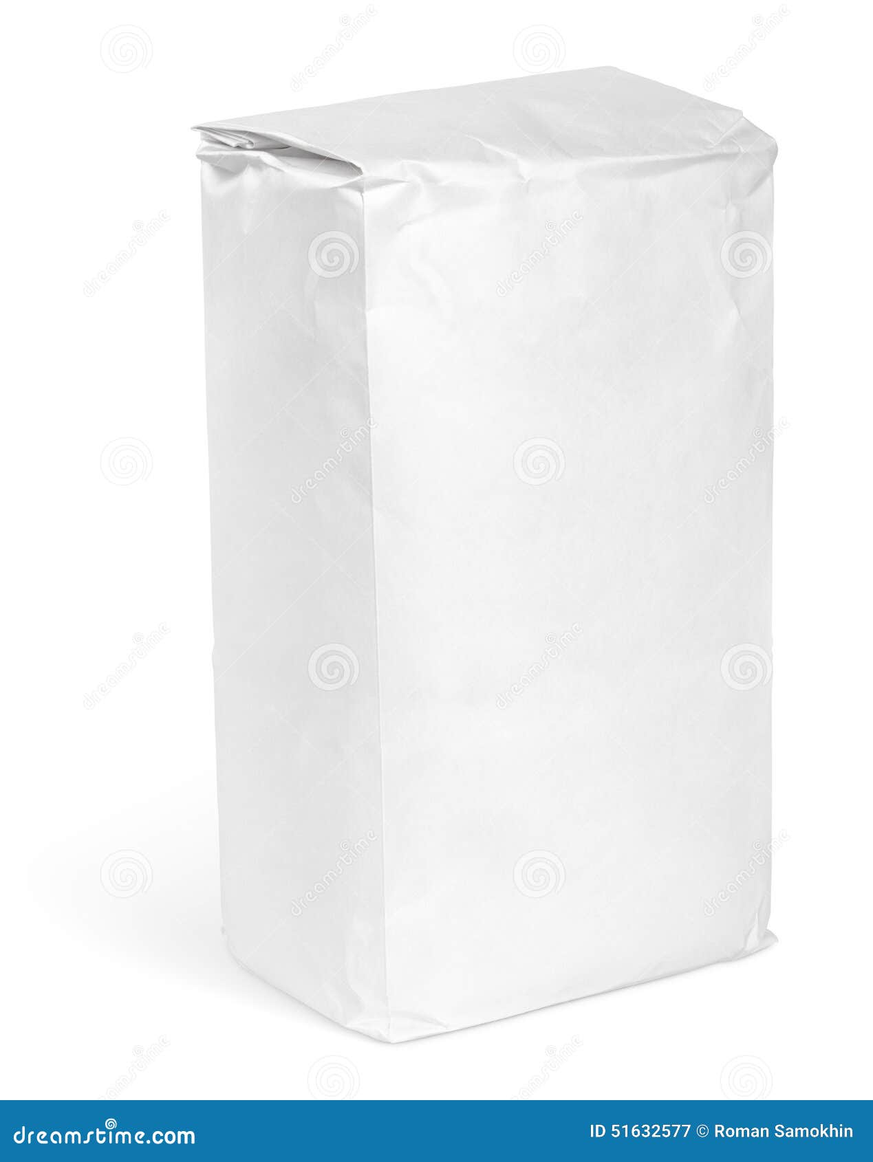 White Blank Paper Bag Package of Flour Stock Image - Image of close ...