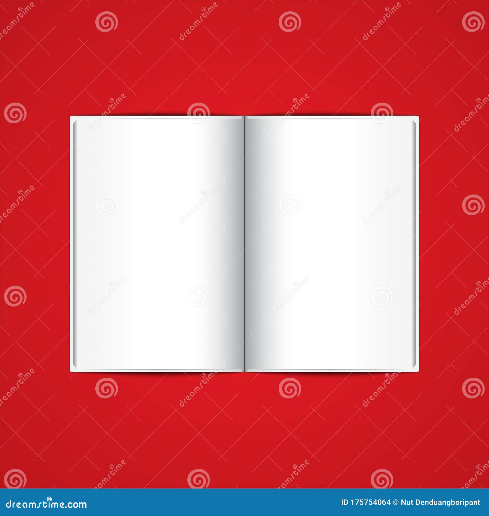 White Blank Paper Note Book on Red Background Stock Vector ...