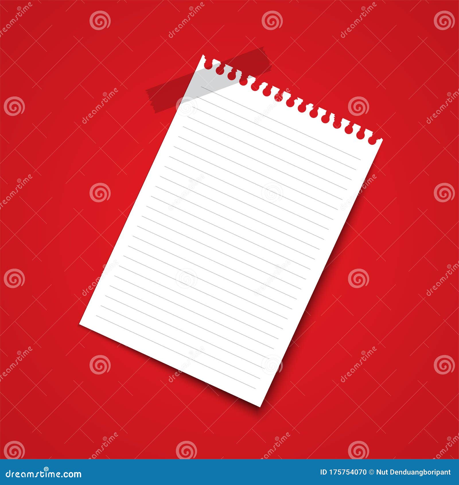 White Blank Paper Note on Red Background Stock Vector - Illustration of ...