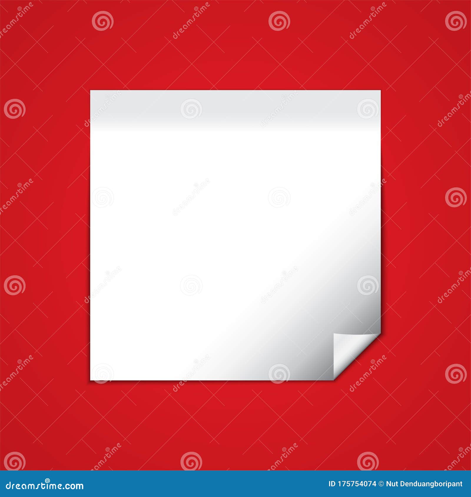 White Blank Paper Note on Red Background Stock Vector - Illustration of ...