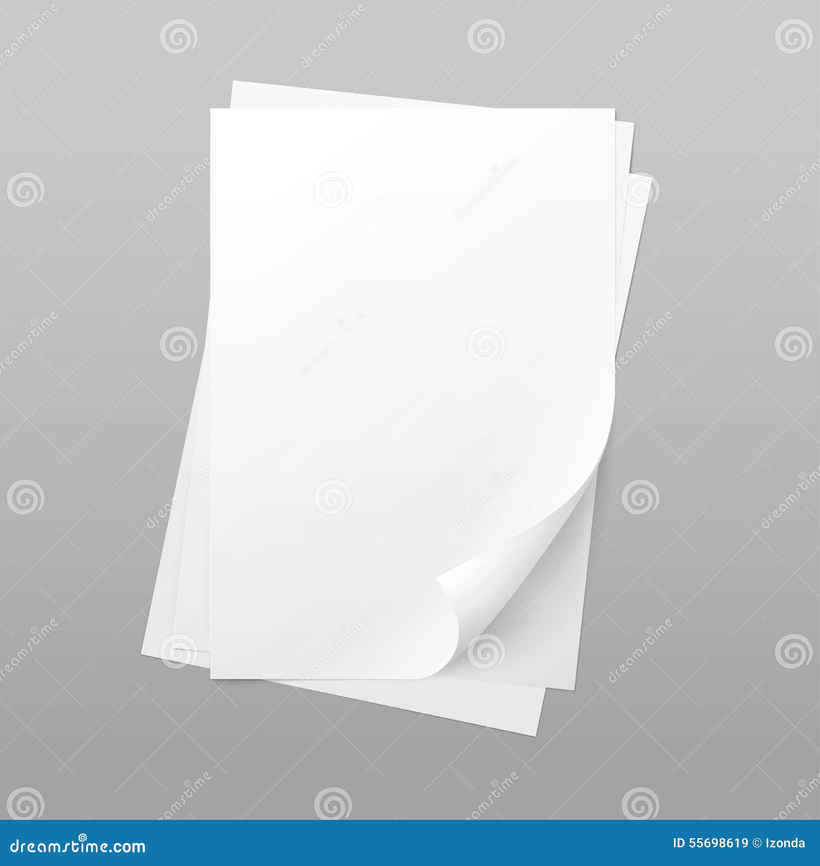 White Blank Paper Page Sheet with Corner Curl Stock Vector ...