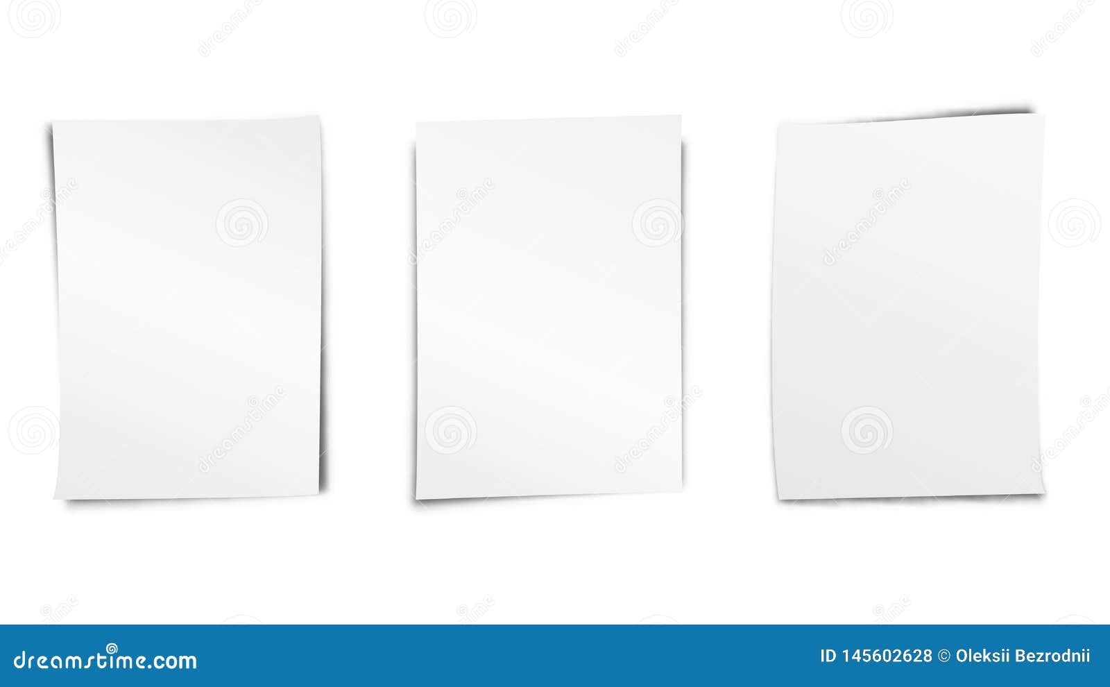 White Blank Paper Sheet Set. Stock Vector - Illustration of blank ...