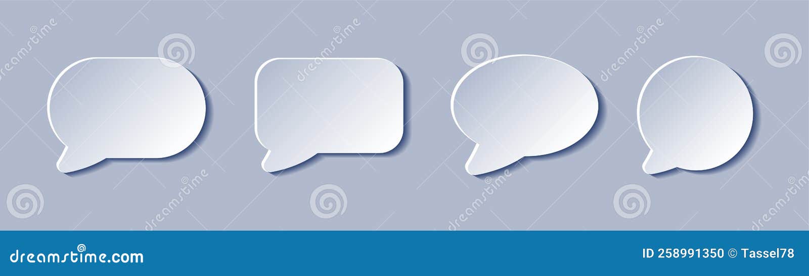 White Blank Paper Speech Bubbles Set. Cloud Bubbles Speech Different ... White Blank Paper Speech Bubbles Set. Cloud Bubbles Speech Different ...