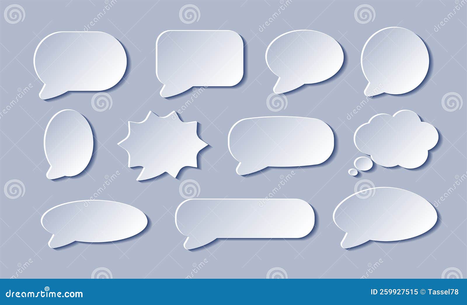 White Blank Paper Speech Bubbles Set. Cloud Bubbles Speech Different ... White Blank Paper Speech Bubbles Set. Cloud Bubbles Speech Different ...
